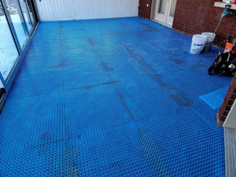 Installation of underfloor heating membrane - Construction Gauthier et fils